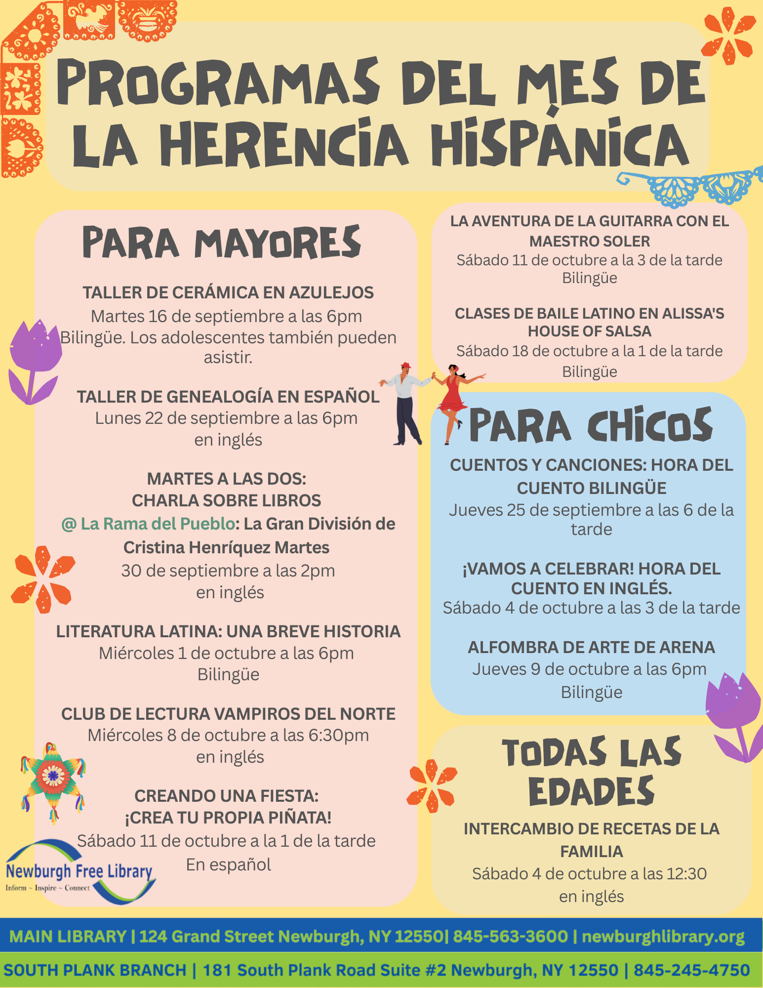 Hispanic Heritage Month / Programas del mes de la Herencia Hispanica ...